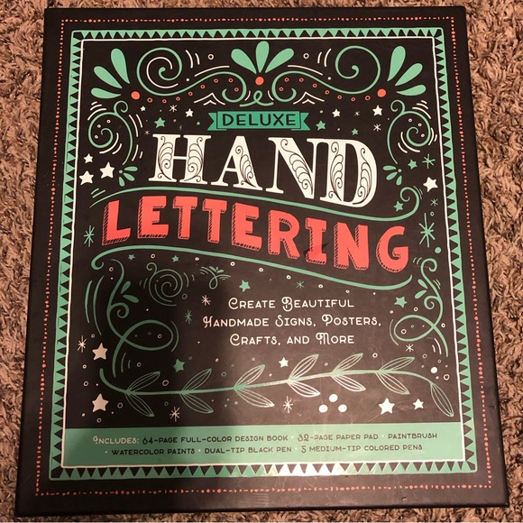 Office | Deluxe Hand Lettering Kit Book Paper Pens Paint | Poshmark